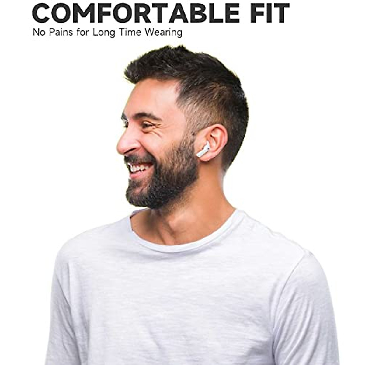 Wireless Earbuds Bluetooth Earbuds Wireless Headphones IPX5 Waterproof Earphones Noise Cancelling Headset Deep Bass Long Battery Bluetooth Headphones with Mic for iPhone Android