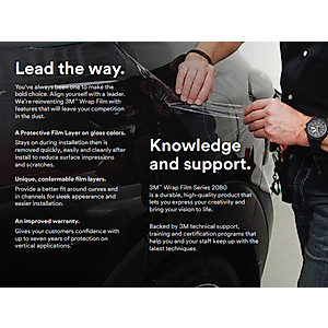 3M 2080 G12 Gloss Black (5ft x 1ft W/Application Card) Vinyl Wrap Film Sheet with Air-Release for Cars, Trucks & More (5sq ft Roll)