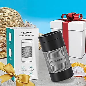Vemingo 4-IN-1 Insulated Can Cooler, Double-Walled Stainless Steel Insulator for 12 OZ Standard Cans/Slim Cans & 12 OZ Bottles, for Women/Men