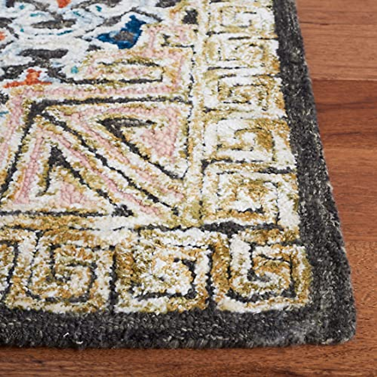 Safavieh Aspen Collection 9' x 12' Blue/Taupe APN294M Handmade Boho Wool & Viscose Area Rug