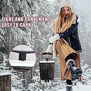 Collapsible Folding Emergency Snow Shovel, Adjustable 29-37” Lightweight Portable Snow Shovels with D Handle Durable Aluminum Edge Blade, Foldable Black Snow Removal Tool for Car Driveway Camping