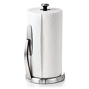 KitchenAid Full Size Dish Rack, Light Grey & OXO Good Grips SimplyTear Paper Towel Holder - Stainless Steel
