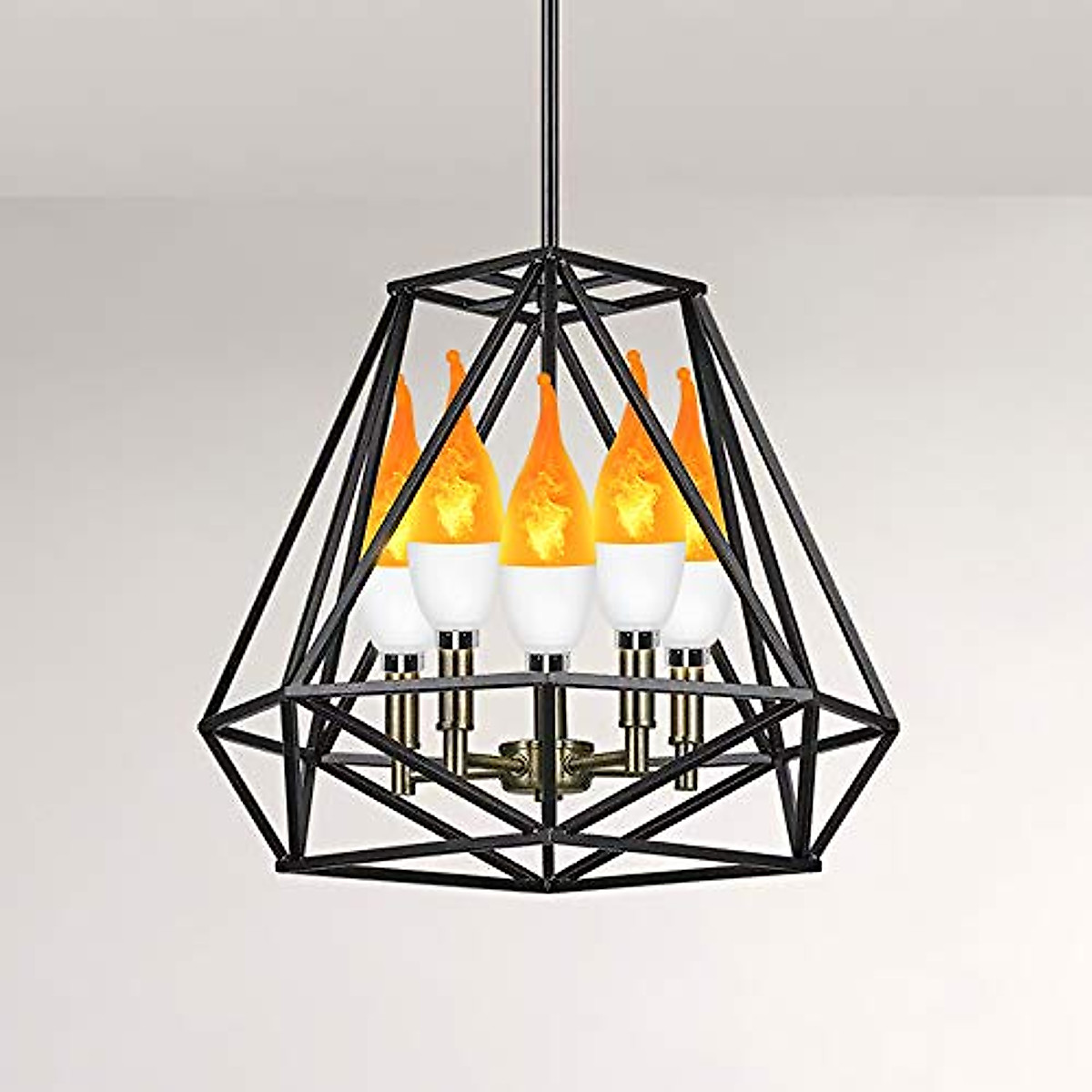 YEAHBEER LED Flame Light Bulbs,3 Modes Fire Light Bulb E12 Base, Christmas Decorations Outdoor Indoor Home, Lights Bulbs (Yellow, 6Pack)