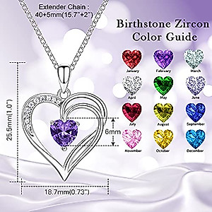 AM ANNIS MUNN 925 Sterling Silver Necklaces for Women Birthstone Heart Necklace Womens Jewelry Gifts for Her Women