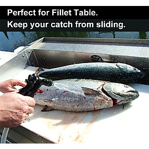 HHQ Fish Fillet Mat Fish Cleaning & Cutting Board Grips Fish for Easy Filleting, 14"x24"