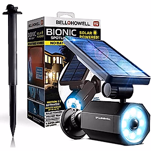 Bell+Howell Bionic Spotlight Original LED Solar Outdoor Lights with Motion Sensor Super Bright Outdoor Solar Lights Waterproof Landscape Lighting for Yard, Garden Outdoor Lighting As Seen On TV