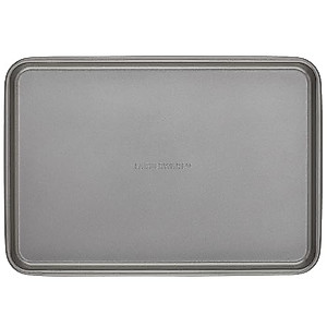 Farberware Bakeware Steel Nonstick Toaster Oven Pan Set, 4-Piece Baking Set, Gray