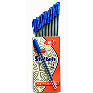 20 X Saino Softek Smooth Writing Ballpoint Pens (Non Refillable) Direct Ink Fill Technology gives you perfect ink flow for smoothest writing (BLUE)