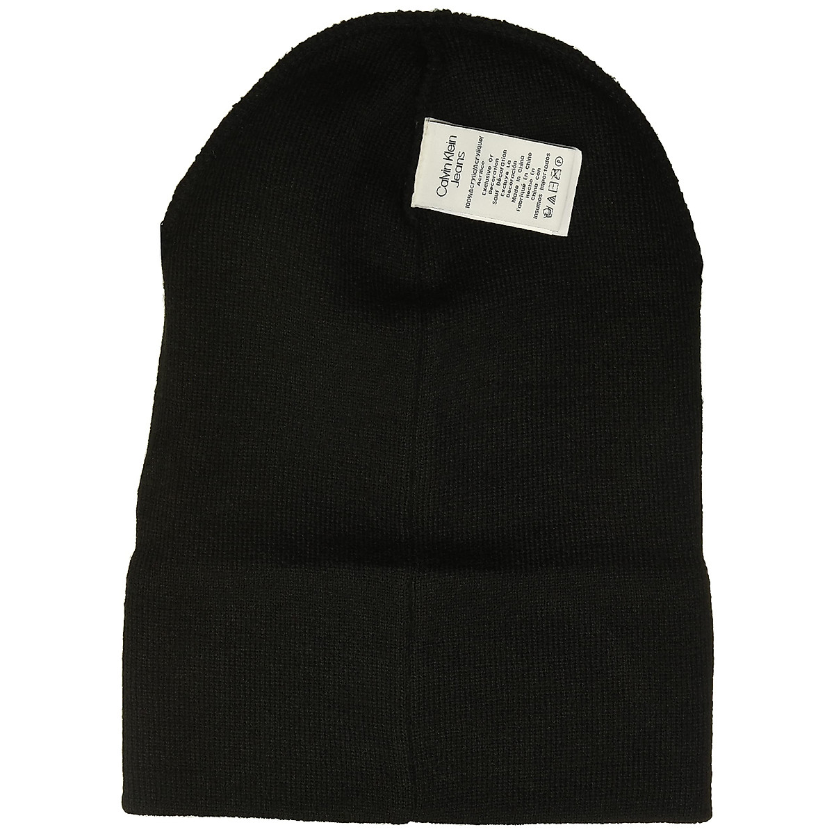 Calvin Klein Men's Cuff Hat, Black Big Logo, One Size