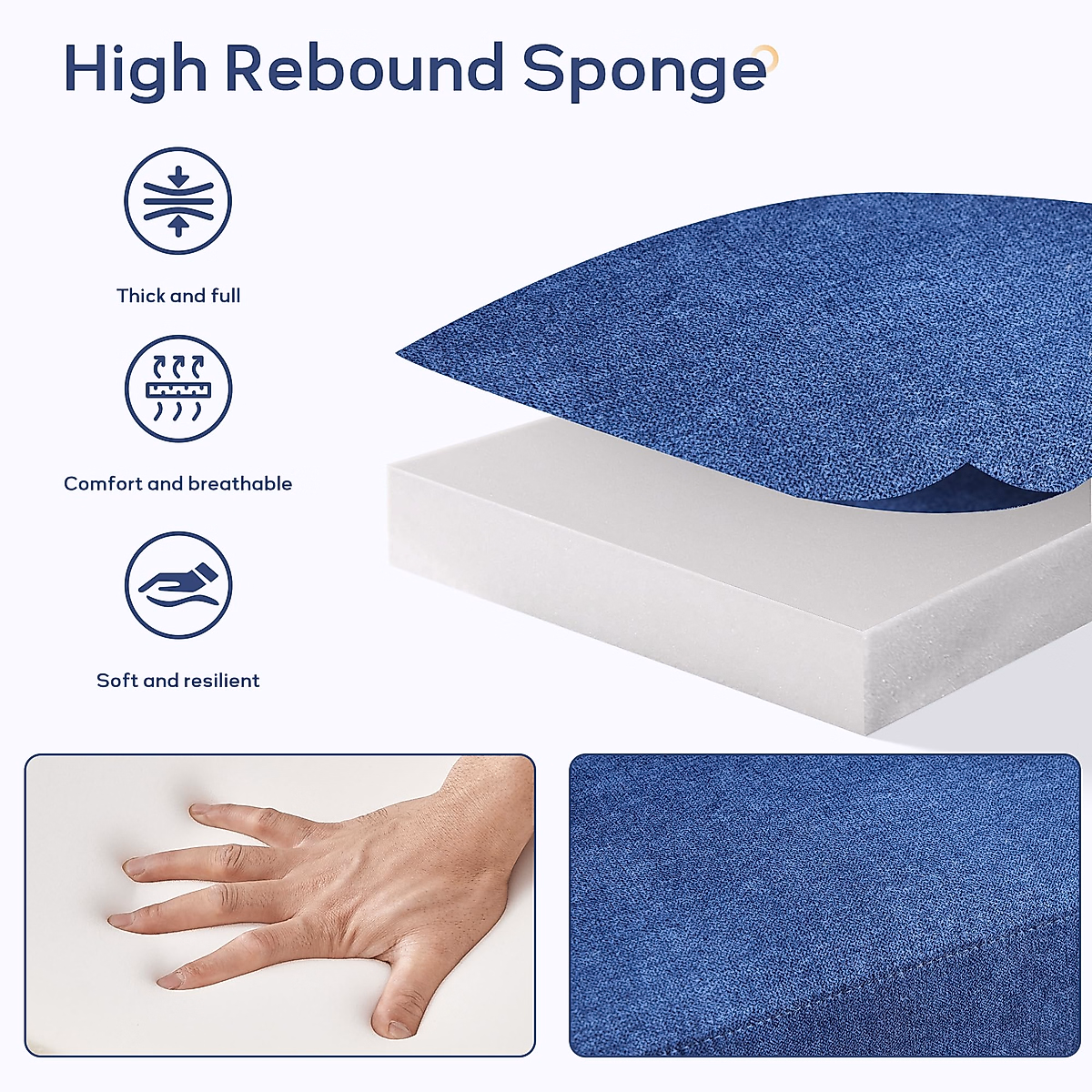 HUIMO 60'' Loveseat Sofa, Mid Century Modern Love Seat Couches for Living Room, Upholstered Love Seats Furniture with Solid Frame Button Tufted Small Couch for Bedroom Office Apartment (Dark Blue)