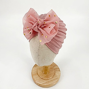 XYX Baby Girl Toddlers Breathable Cotton Hat Newborn Knotted Hat Cute Donut Soft Turban Bow Knot Cap (Multicolored-2)