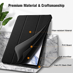 Fintie Slim Case for Samsung Galaxy Tab S8 2022/Tab S7 2020 11 Inch (Model SM-X700/X706/T870/T875/T878) with S Pen Holder, Ultra Lightweight Tri-Fold Stand Cover with Auto Wake/Sleep, Black