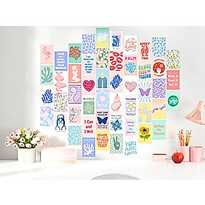 JUJU'S VIBES 50pcs Coconut Girl Room Decor Aesthetic Collage Posters, That Vanilla Girl Aesthetic Preppy Wall Collage, Cute Danish Pastel Wall Collage Kit Aesthetic Cute Pictures for Bedroom Decor, Photos for Dorm, Wall, Clean Girl Room Decor for Teen, Co