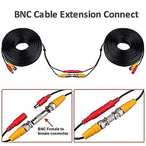 Tonton 4K 8MP 5MP 4-Pack 100 Feet 30 Meters Pre-Made All-in-One BNC Cables for Security Camera System,CCTV, DVR, Surveillance System, with BNC Connectors and RCA Adapters