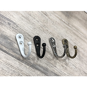 Tsnamay 10 Pieces Small Hooks Wall Mounted Coat Hooks,Zinc Alloy Antique Single Hook for Hanging Mug Cup, Coffee Cup, Bag, Robe, Towels, Keys,Silver