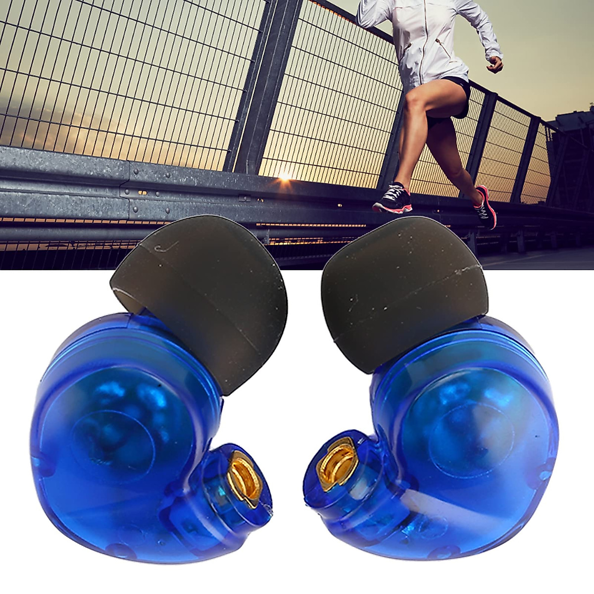 ASHATA for SE215 Wired Sound Isolating Earbuds Head, 1 Pairs of Pluggable Replacement Stereo Earphone Head for SE315 SE535 SE215, with MMCX Interface (Clear Blue)