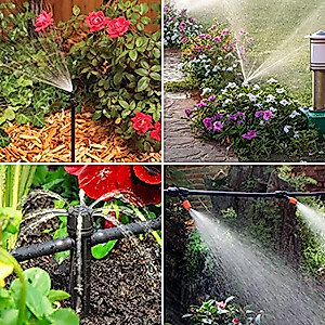 2023 New Upgrade Drip Irrigation Kit, 66FT/20M Garden Watering System, Greenhouse Patio Automatic Irrigation Kits with Double-way Brass Threaded Connector & 2PCS Switch Valve for Easy Install Control - 1/4 inch Tube