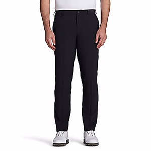 IZOD Men's Golf Swingflex Straight-Fit Flat-Front Pants, black, 38W X 30L
