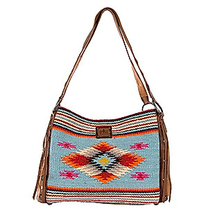 STS Ranchwear Saltillo Tote Light Blue/Orange/Pink One Size