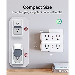 Dual Smart Plug Extender, GHome 2.4G Wi-Fi Outlet with Individual Control Works with Alexa, Echo, Google Home, No Hub Required, ETL Certified (4 Pack)