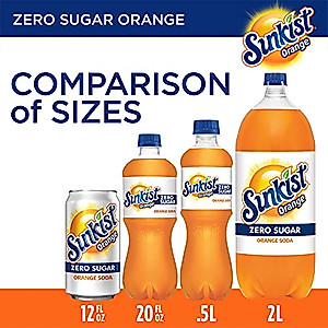 Sunkist Zero Sugar Orange Soda, 12 fl oz cans, 12 pack