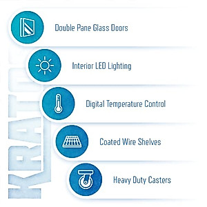 Kratos Commercial Diplay Refrigerator - Swing Glass 3-Door Merchandiser, 81" W, 72 Cu Ft, Black (69K-811)