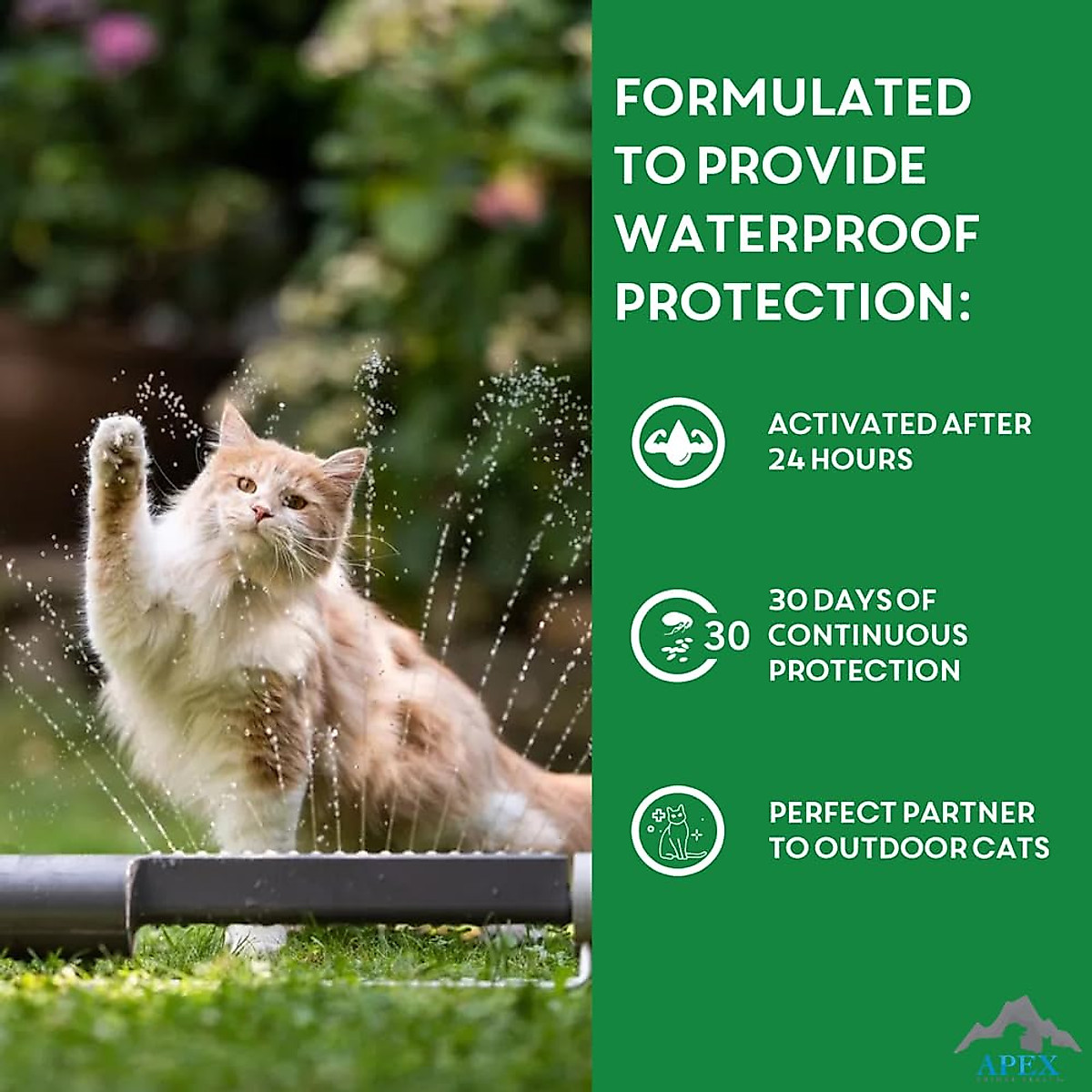 Apex Plus Cat Flea and Tick Treatment | 6-Month Supply, Over 1.5 lbs | Flea Treatment for Cats | 24-Hour Activation, Waterproof, 30-Day Protection