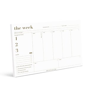 Bliss Collections Essential Weekly Planner - 6x9 w/ 50 Undated Tear-Off Sheets, Gold Organizer Notepad for Productivity, Tasks, Personal Habit, & More
