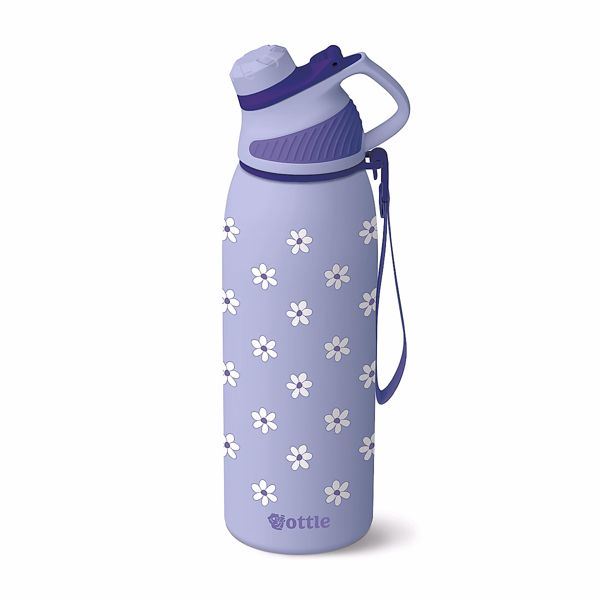 Ottle Reef Roamer Stainless Steel Water Bottle - 34 oz Insulated Flask with Leak Proof Lid, BPA free & Carry Handle - Hot & Cold Gym Water Bottle for Travel, Camping & Sports - Daisy Love