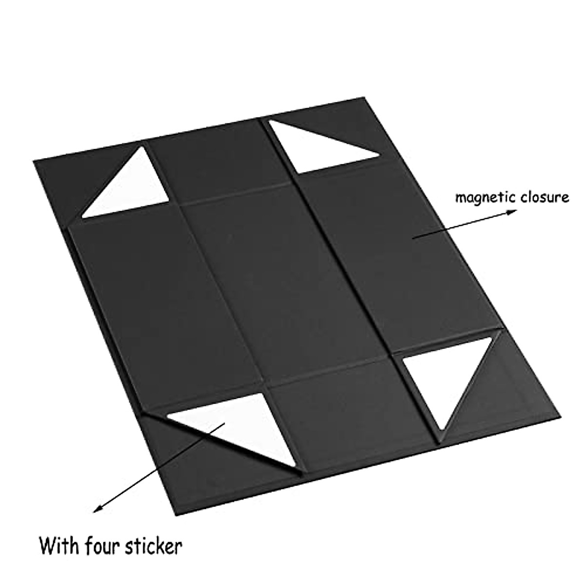 FOCCIUP 11x7.8x3.5 Inches Black Gift Box with Magnetic Lid Collapsible Groomsman Shirt Boxes for Clothes Gift Wrap