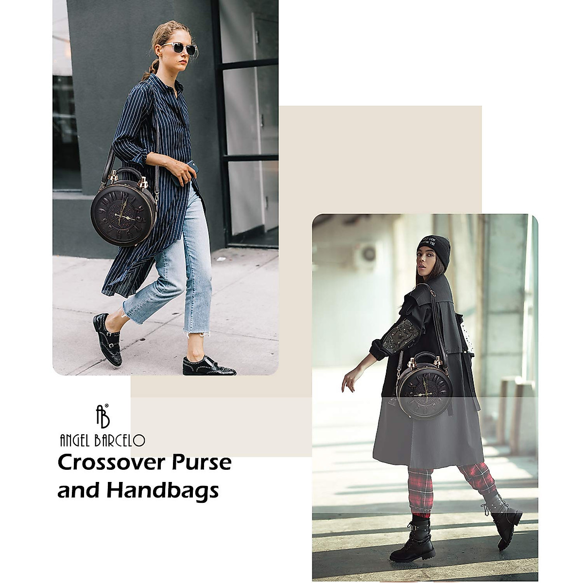 Angel Barcelo Crossbody Purse and Handbags for Women Hobo Tote Fashion Ladies Shoulder Bag Black