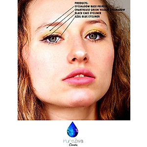 Pure Ziva Black Matte Cake Eyeliner & Pressed Eyeshadow, Water Activated Powder; Gluten & Cruelty Free