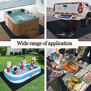 Swess 90"x102" Outdoor Hot Tub Mat, Absorbent Waterproof Ground Mat for Inflatable Spa 85, Anti-Slip Foundation Pad 90, Floor Protector Hot Tub Pad 90, Tub & Spa Ground Protection