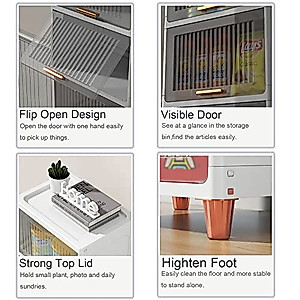 Plastic Storage Bins - 5 Drawers Flip Open Storage Bins, Plastic Home Storage Organizer, Tall Organizer Tower for Bedroom, Bathroom, Office, Laundry, Kitchen, Craft Room, Nursery and School Dorm