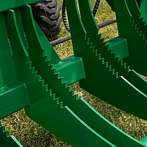 Titan Attachments 72" HD Root Grapple Rake Attachment Fits John Deere Hook and Pin Connection, Recommended for Series 4 Tractors, Twin 3,000 PSI Cylinders, Carry Rocks, Logs, Brush, Debris