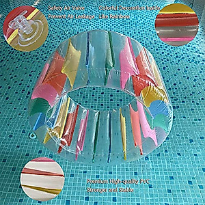 ALLADINBOX Inflatable Roller Float, 40" Colorful Water Wheel, Swimming Pool Rainbow Roller Toy for Kids and Adults Outdoors, Recommended Age 3 Years+