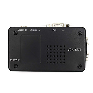 HDSUNWSTD PC Laptop Composite Video TV RCA Composite S-Video AV in to PC VGA LCD Out Converter Adapter Switch Box Black