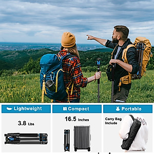 Tripod for Camera, 81" Camera Tripod Stand, 83 inches DSLR Tripods & Monopods, Heavy Duty Travel Tripod for Binoculars Laser Level Spotting Scope Telescope, Professional Complete Tripod Units