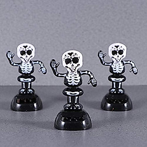 Car Dashboard Skull Halloween Car Dashboard Bobblehead Toy Scary Solar Powered Dancing Ghost Shaking Head Toy Table Desk Car Ornament Solar Bobblehead Figures