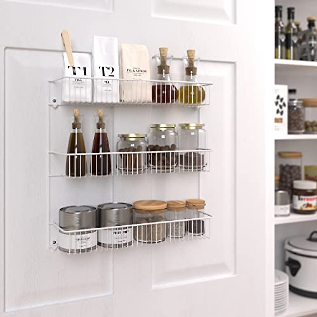 ClosetMaid 3-Tier Hanging Wall Mounted Metal Rack for Spices, Shelf Storage, Pantry Organization, Laundry, Kitchen, Bathroom, White, 8022 , 18-Inch Wide