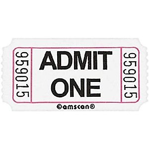 Admit One White Ticket Roll - 1" x 2" (1 Roll of 2,000 Tickets) - Ideal for Events, Raffles, & Entry Control