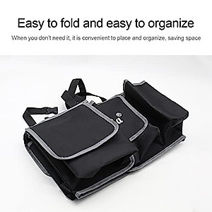 Car Trunk Organizer and Storage, Backseat Hanging Organizer for SUV, Truck, MPV, Waterproof, Collapsible Cargo Storage Bag with 4 Pockets, Car Interior Accessories for Men and Women (Black)