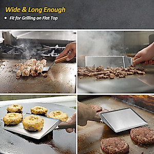 Stainless Steel Spatula Set, Grill Spatula Set with Full Tang Handle & Beveled Edges, Long Wide Spatula for Cast Iron Griddle BBQ Flat Top Grill, Pancake Spatula, Smash Burgers Metal Spatula