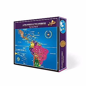 Latin America & Caribbean Map Puzzle – Map of South America – Jigsaw Puzzle-Educational History – 100 Piece Puzzles –The New World Continent – Mexico | Brazil | Chile | Peru | Colombia | South America