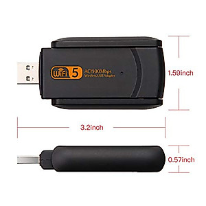 XVZ USB WiFi Adapter, 1900mbps Dual Band 2.4G/ 5G Wireless Adapter, Mini Wireless Network Card WiFi Dongle for Laptop/Desktop/PC, Support Windows10/8/8.1/7