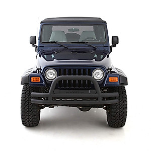 Smittybilt 3 Front Double Tube Bumper with Hoop (Black) - JB48-FT"
