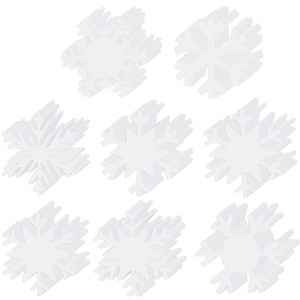 Seajan 200 Pcs Winter Snowflake Cutouts Paper Snowflakes Bulletin Board Cutouts Single Color Creative Paper Winter Snowflake Decoration for Bulletin Board Classroom Decor Party Supplies(Snowflake)