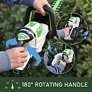 Cordless Hedge Trimmer Battery&Charger SOYUS 20V 2.0AH Electric Hedge Trimmer 22In Dual Action Blades 3/4’’ Cutting Capacity Bush Trimmer for Bush Shrub Branch
