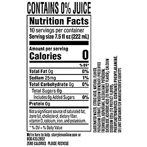 Starry Zero Sugar Lemon Lime Soda, Caffeine Free, Mini Cans, 7.5 Ounce (Pack of 10)