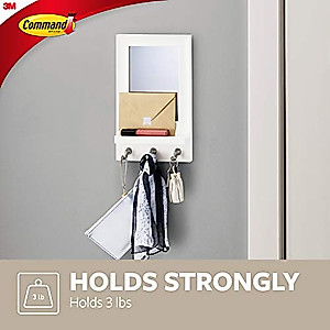 Command Mirror Organizer, Quartz, 1-Organizer with Key Hooks, 8-Medium Strips (HOM24MQ-ES), Great for dorm decor